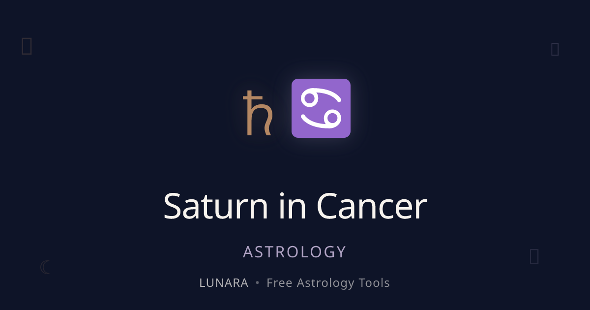 Saturn in Cancer — Meaning & Insights